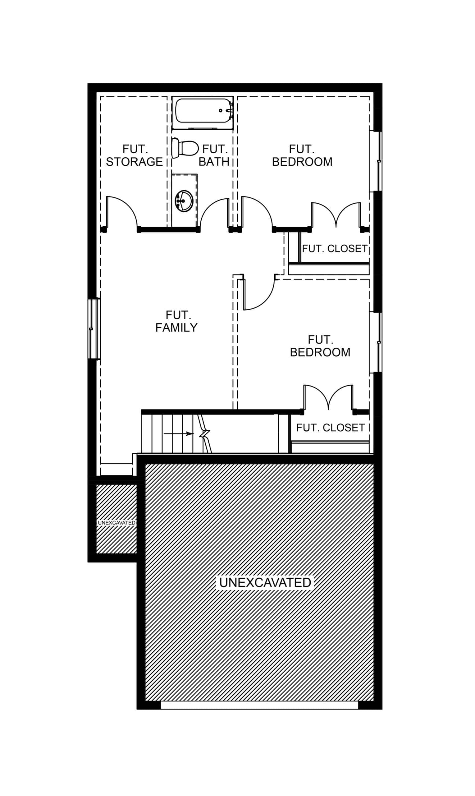 The Evergreen Basment Floor Plan by WHITESTAR HOMES